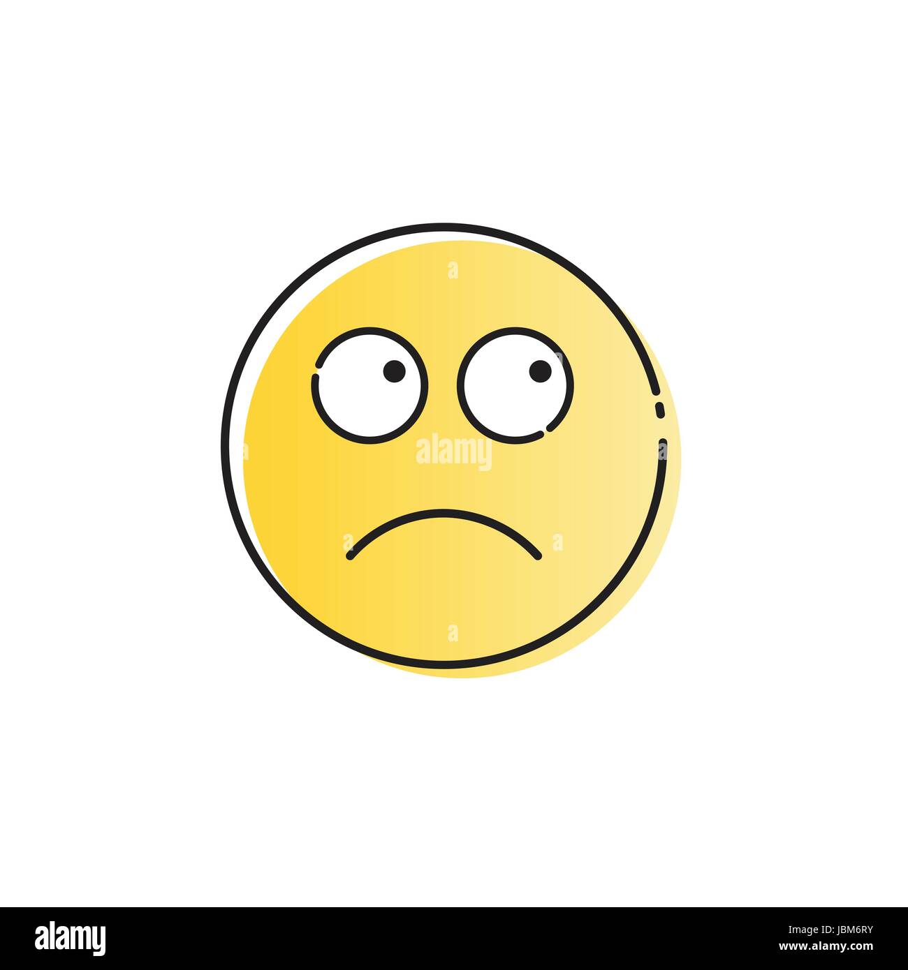 Yellow Cartoon Face Sad Negative People Emotion Icon Stock Vector Image ...