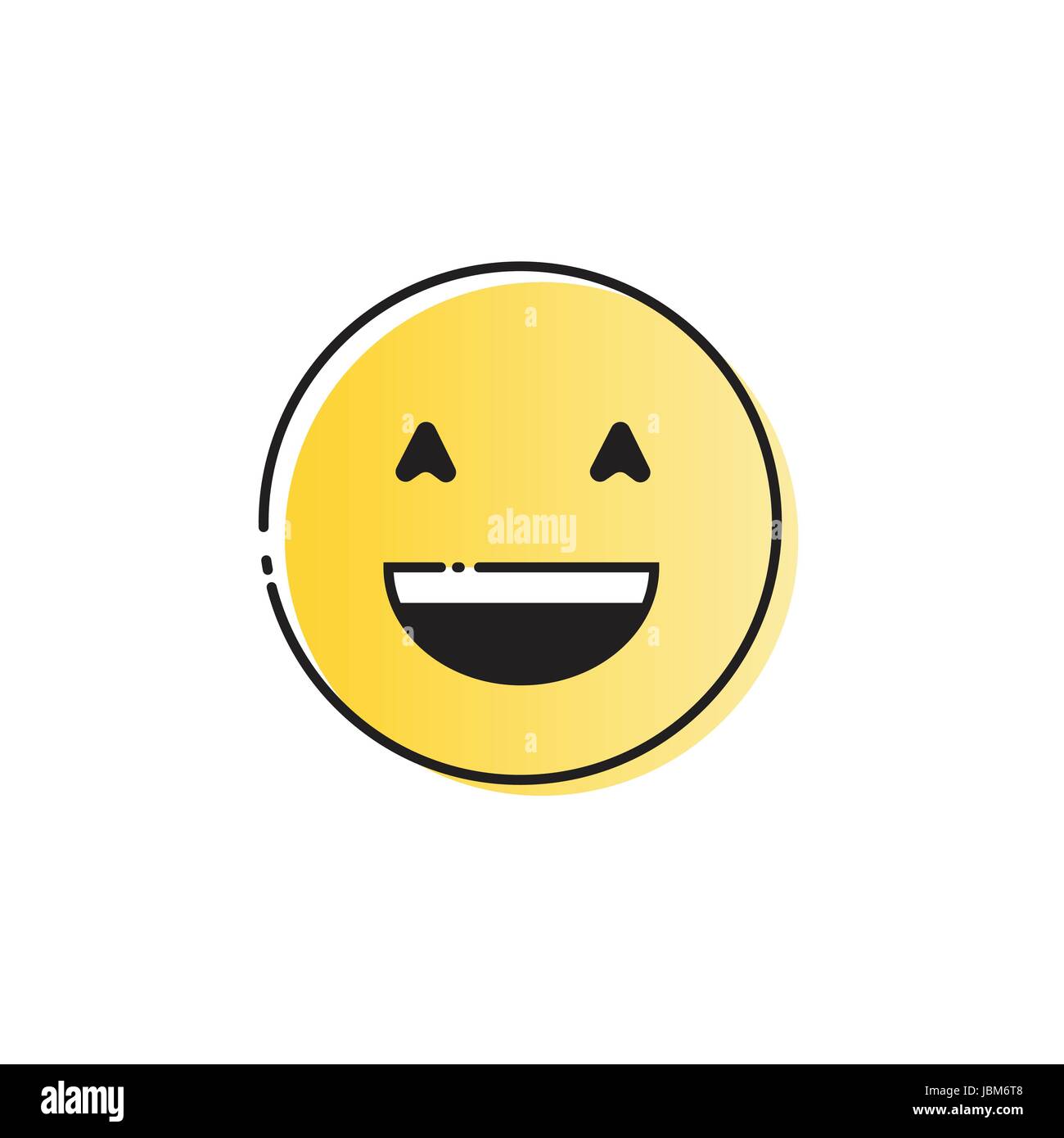 Yellow Smiling Cartoon Face Positive People Emotion Open Mouth Icon