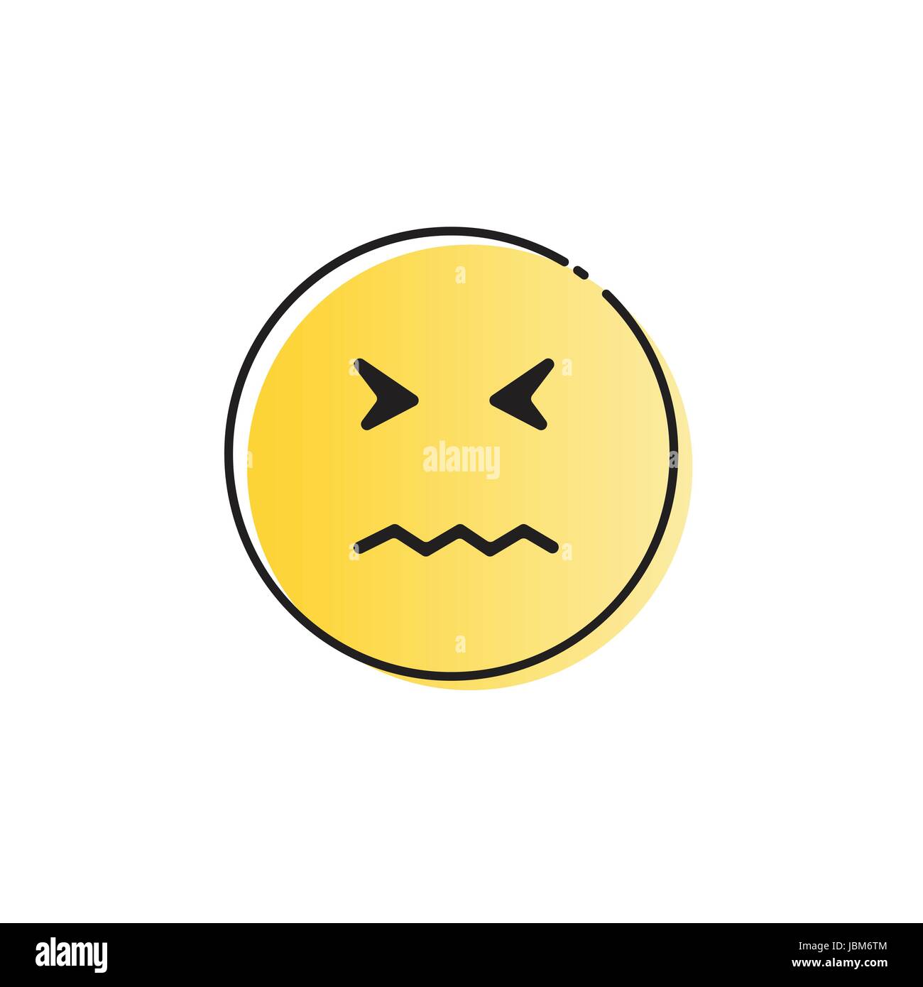 Yellow Cartoon Face Sad Negative People Emotion Icon Stock Vector Image ...