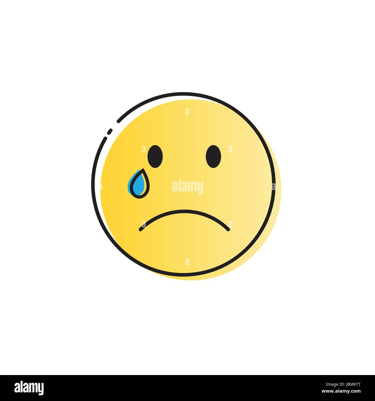 Yellow Cartoon Face Cry Tears People Emotion Icon Stock Vector Image ...