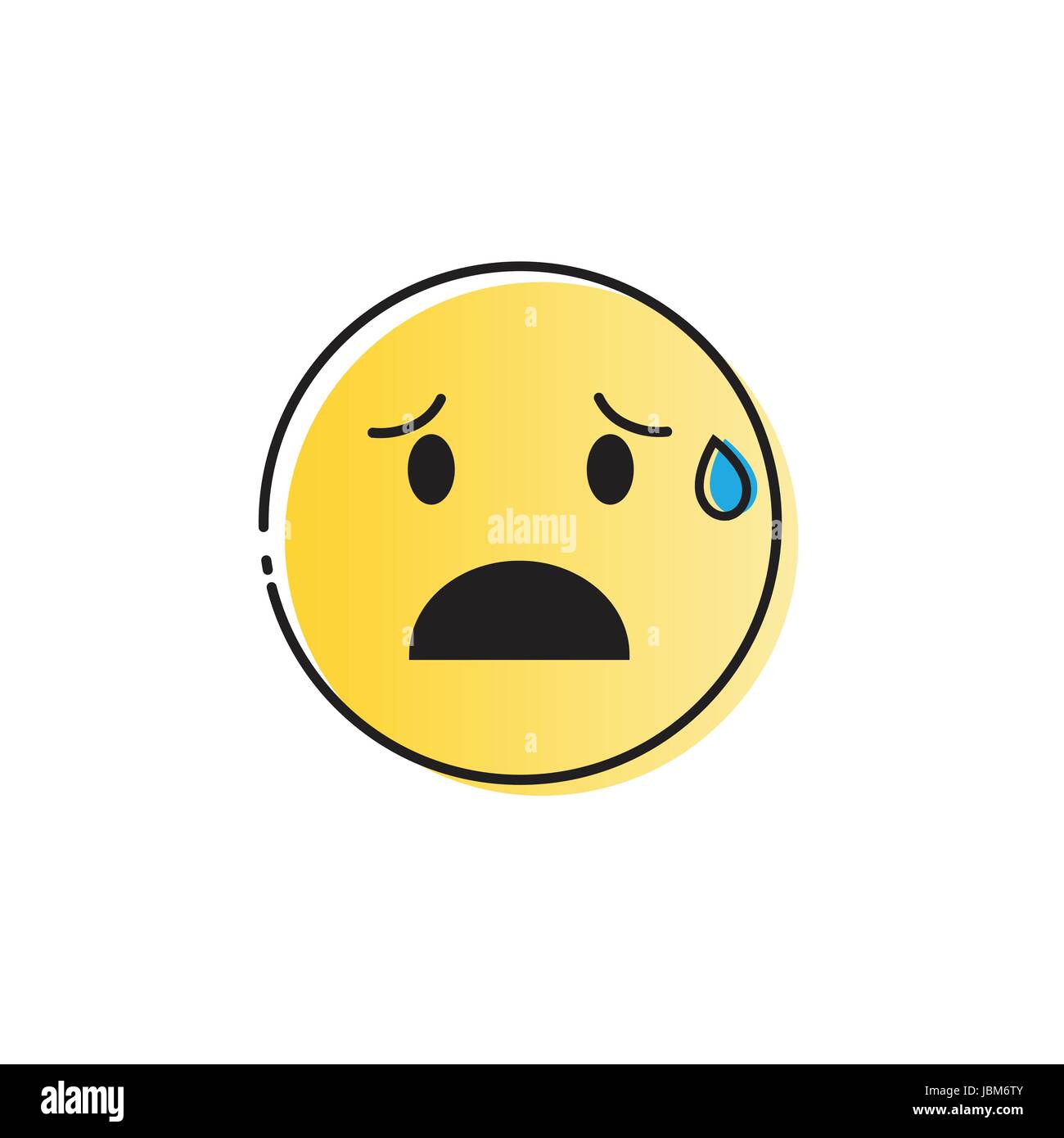 Yellow Cartoon Face Cry Tears People Emotion Icon Stock Vector Image ...