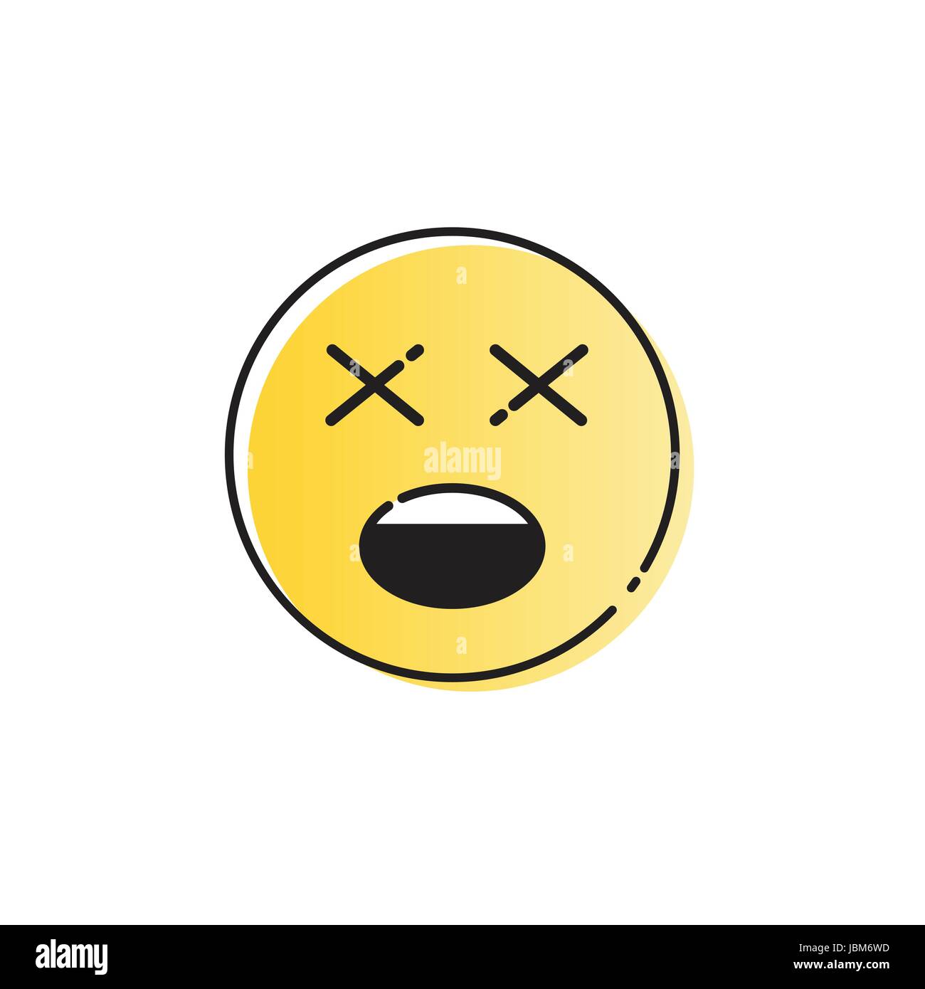 Yellow Cartoon Face Shocked People Emotion Icon Stock Vector Image ...