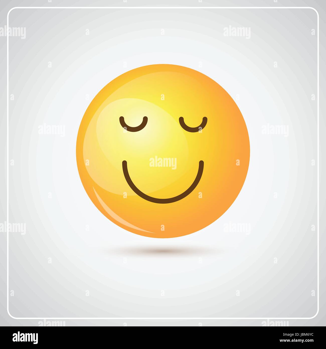 Yellow Smiling Cartoon Face Positive People Emotion Icon Stock Vector ...