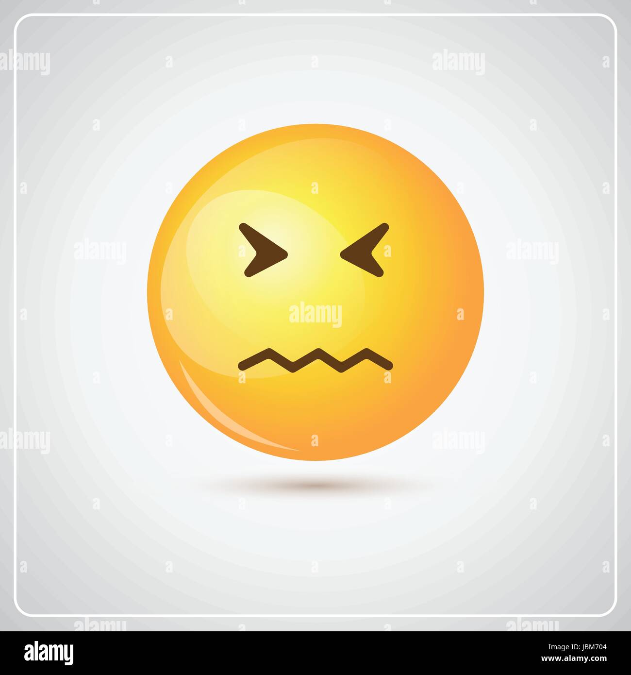 Yellow Cartoon Face Sad Negative People Emotion Icon Stock Vector Image ...