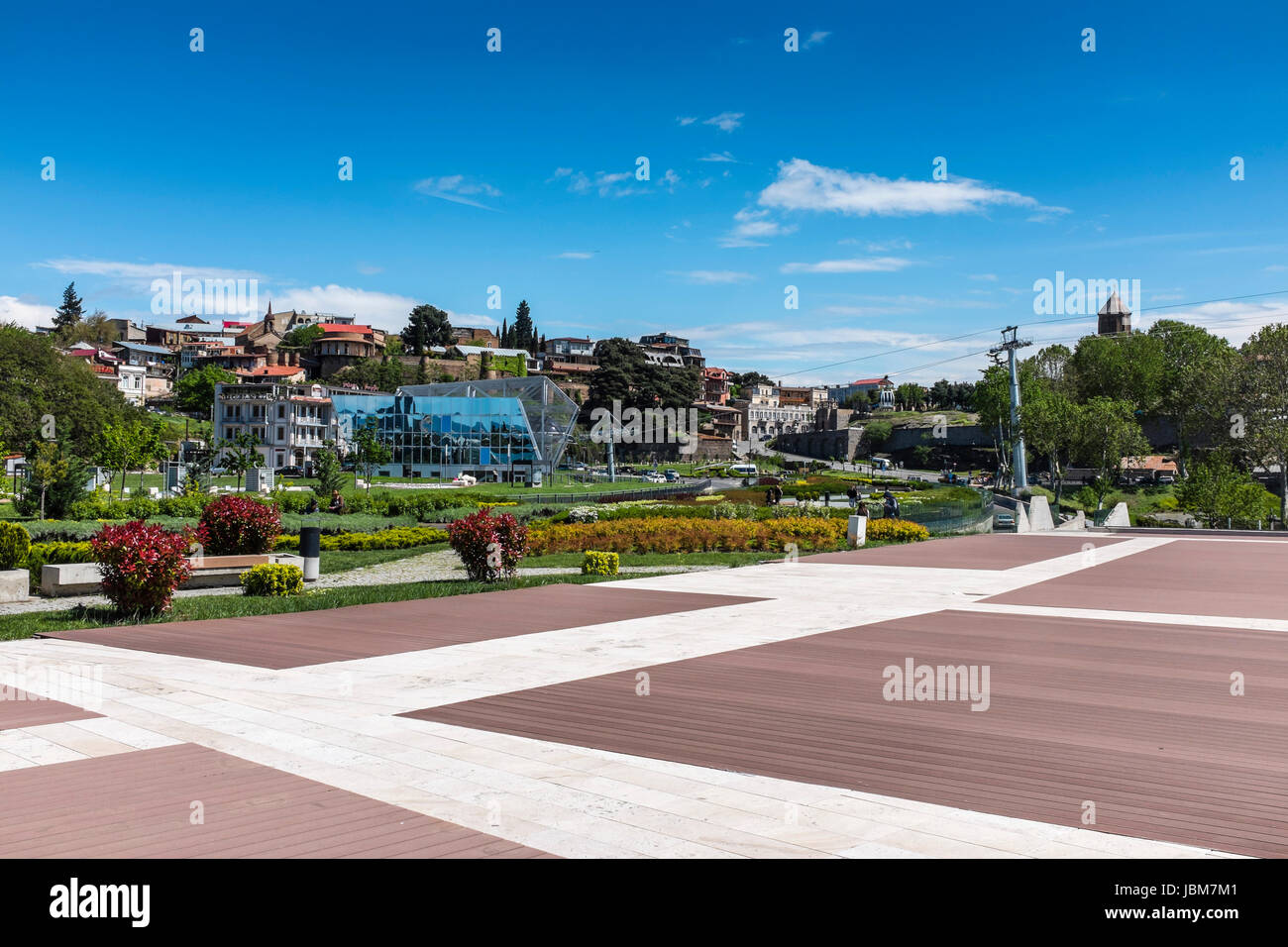 Rike Park and aerial tramway terminus, Tbilisi, Georgia, Eastern Europe ...