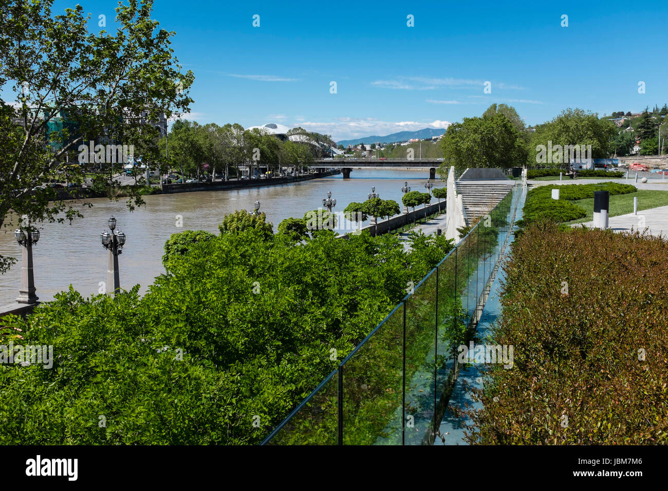 Tbilisi, Georgia, Eastern Europe - Mtkvari (Kura) River and Rike Park ...