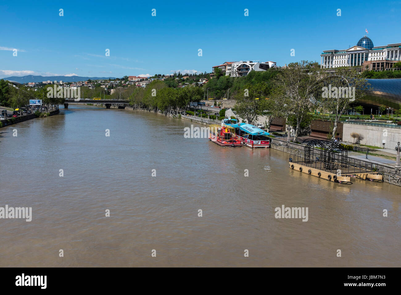 Tbilisi, Georgia, Eastern Europe - Mtkvari (Kura) River, Presidential ...