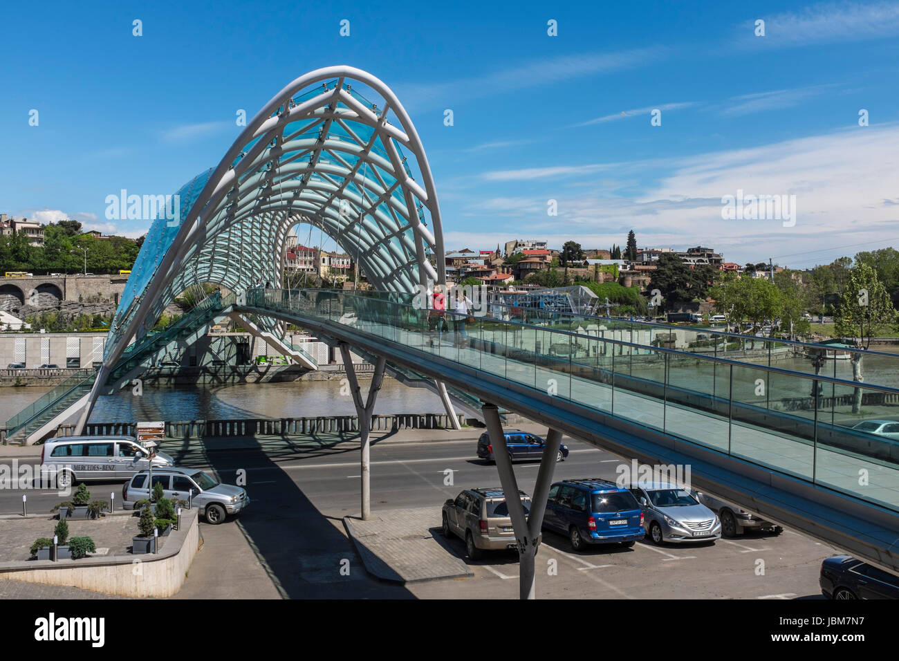 Peace Bridge over Mtkvari River, Tbilisi, Georgia, Eastern Europe Stock ...