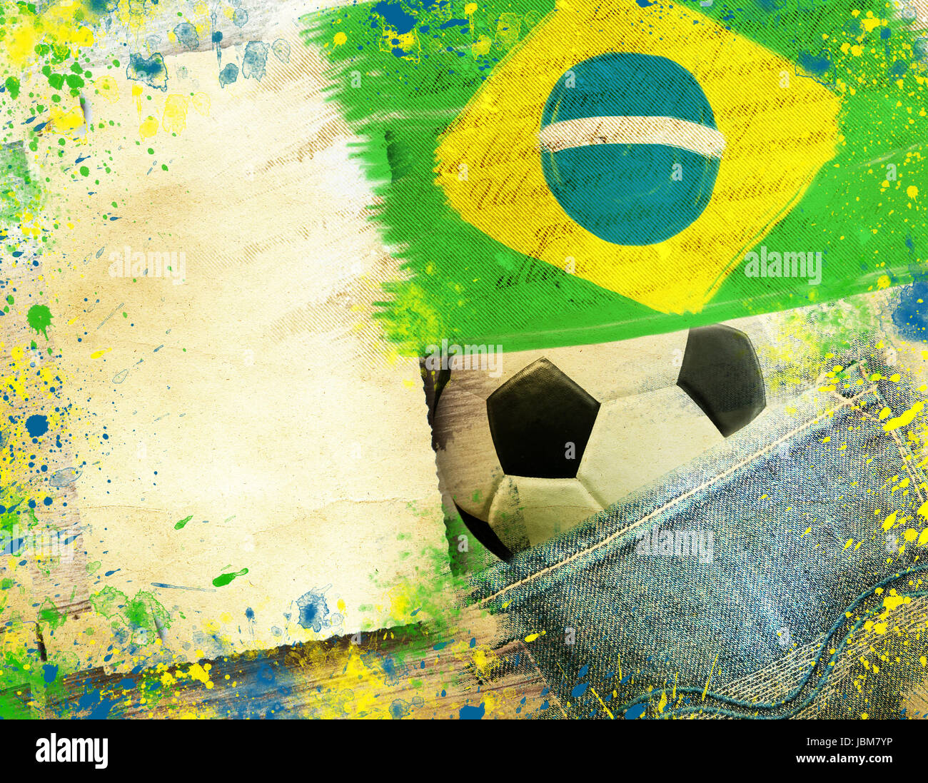 Vintage photo of soccer ball OF Brazil 2014 Stock Photo - Alamy