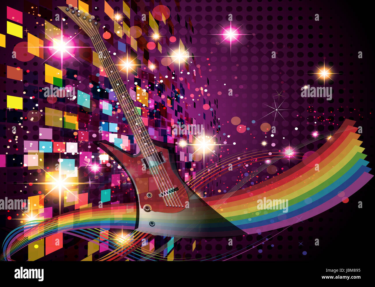 Sound and music on the colourful background Stock Photo - Alamy