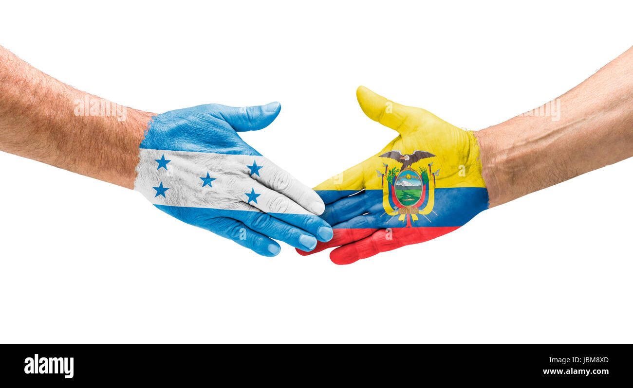 Handshake Honduras und Ecuador Stock Photo - Alamy