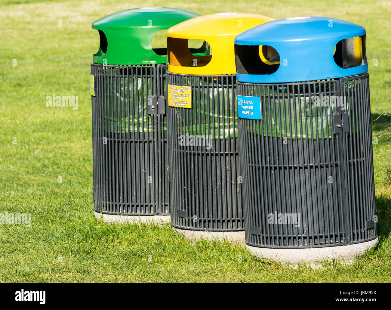 Waste separation of paper, plastic, glass, mettal for recycling Stock ...