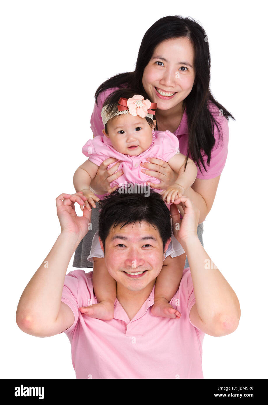 Happy family line up Stock Photo - Alamy