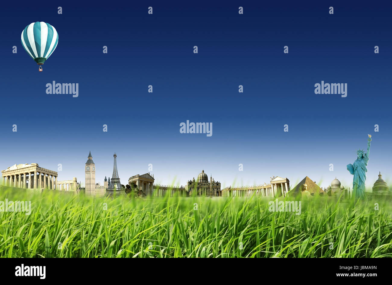 Travel around the world: landmarks and monuments Stock Photo - Alamy