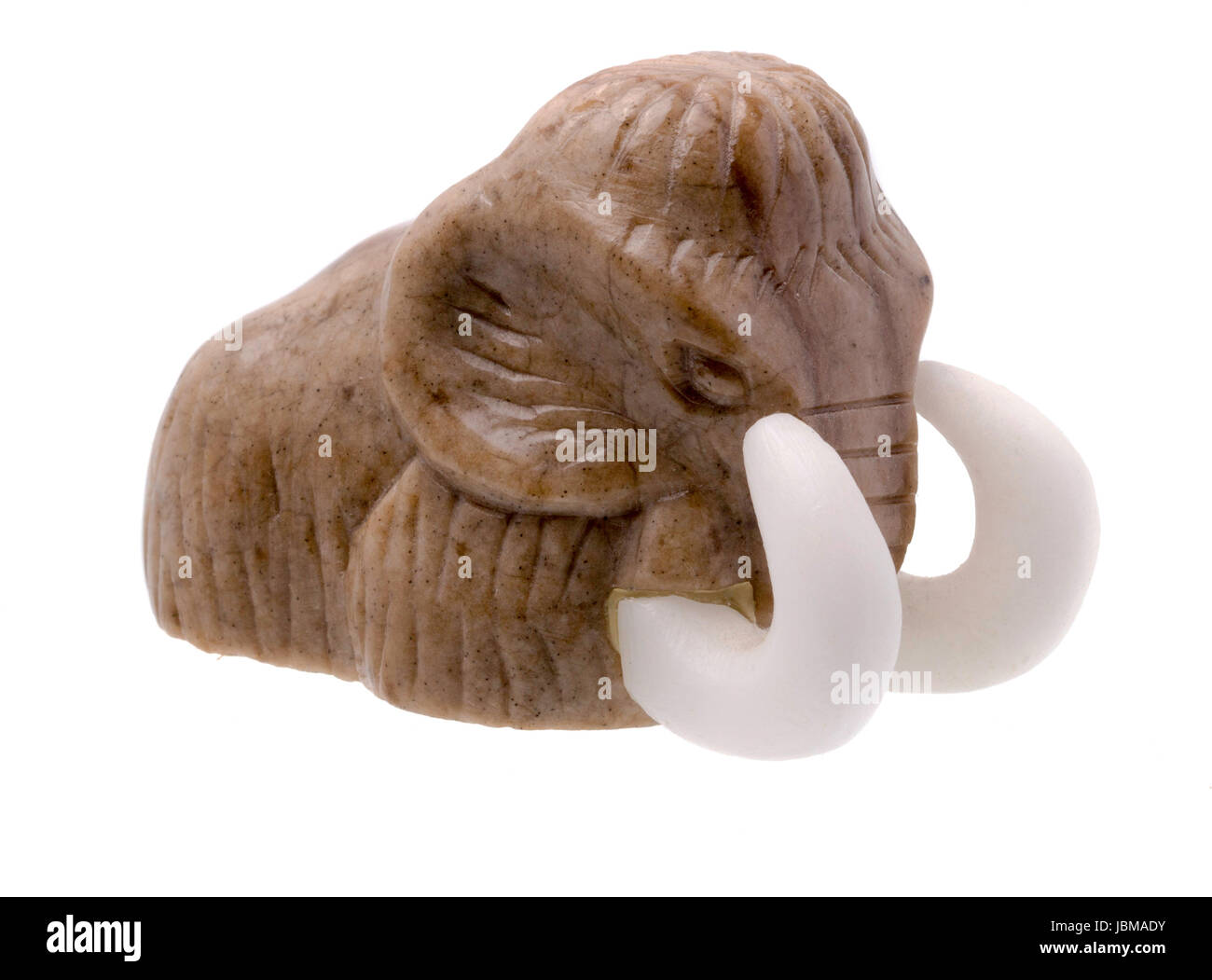 Mammoth Stone Figurine on white Background Stock Photo - Alamy