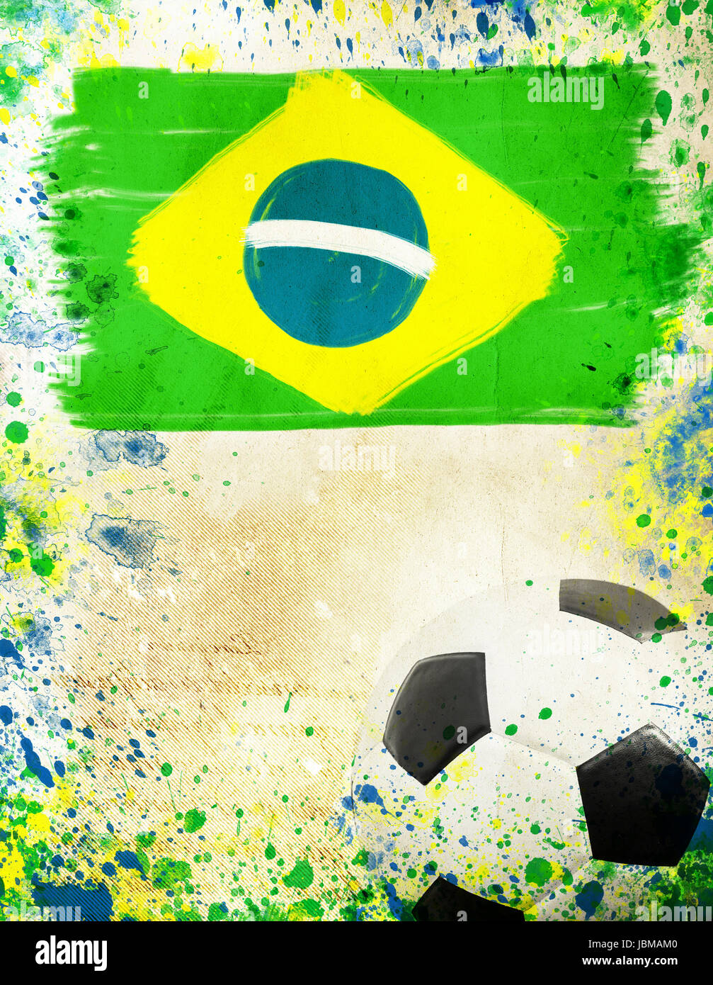 Vintage photo of soccer ball OF Brazil 2014 Stock Photo - Alamy