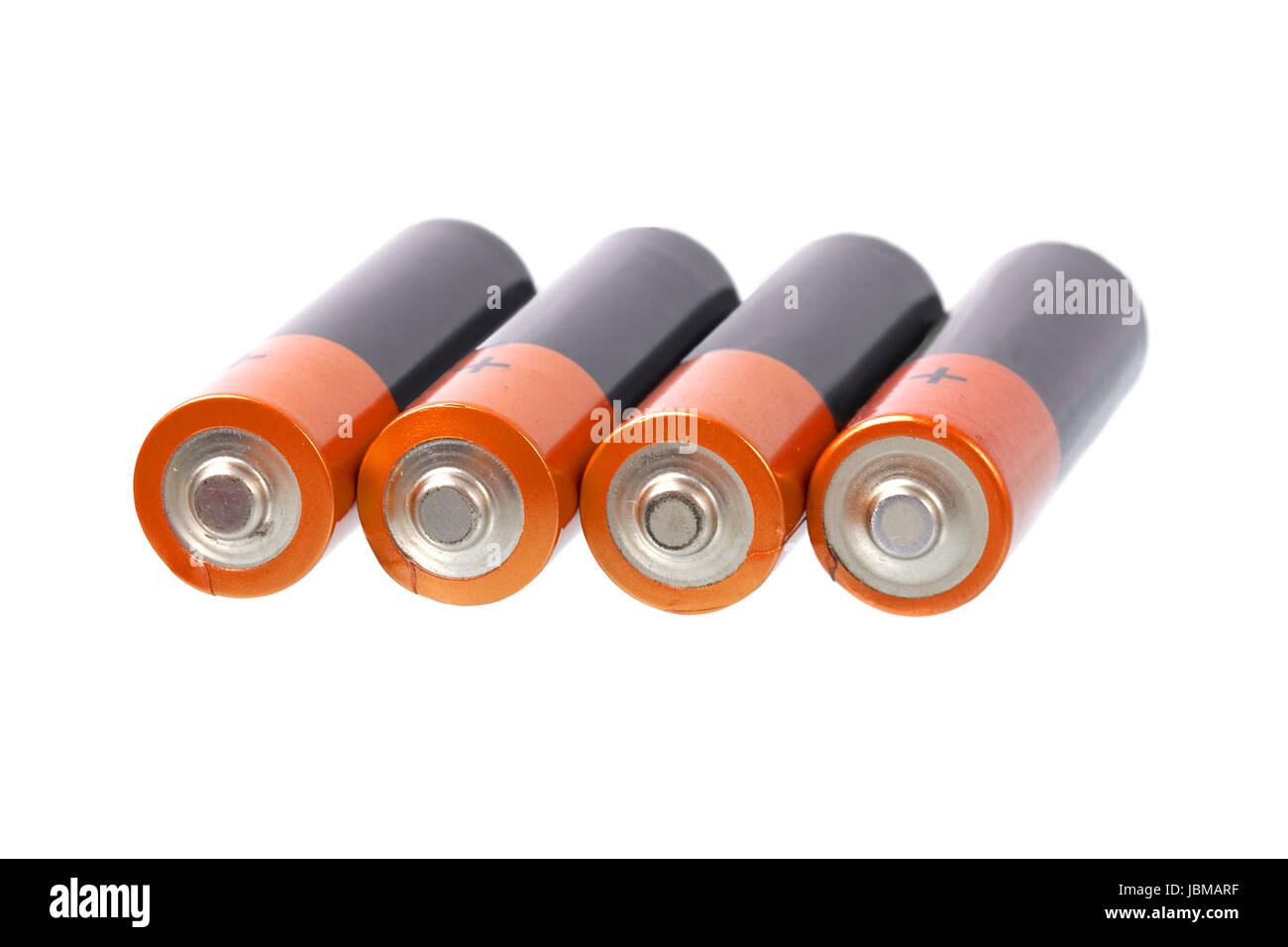 A set a of AA size batteries on white background Stock Photo - Alamy
