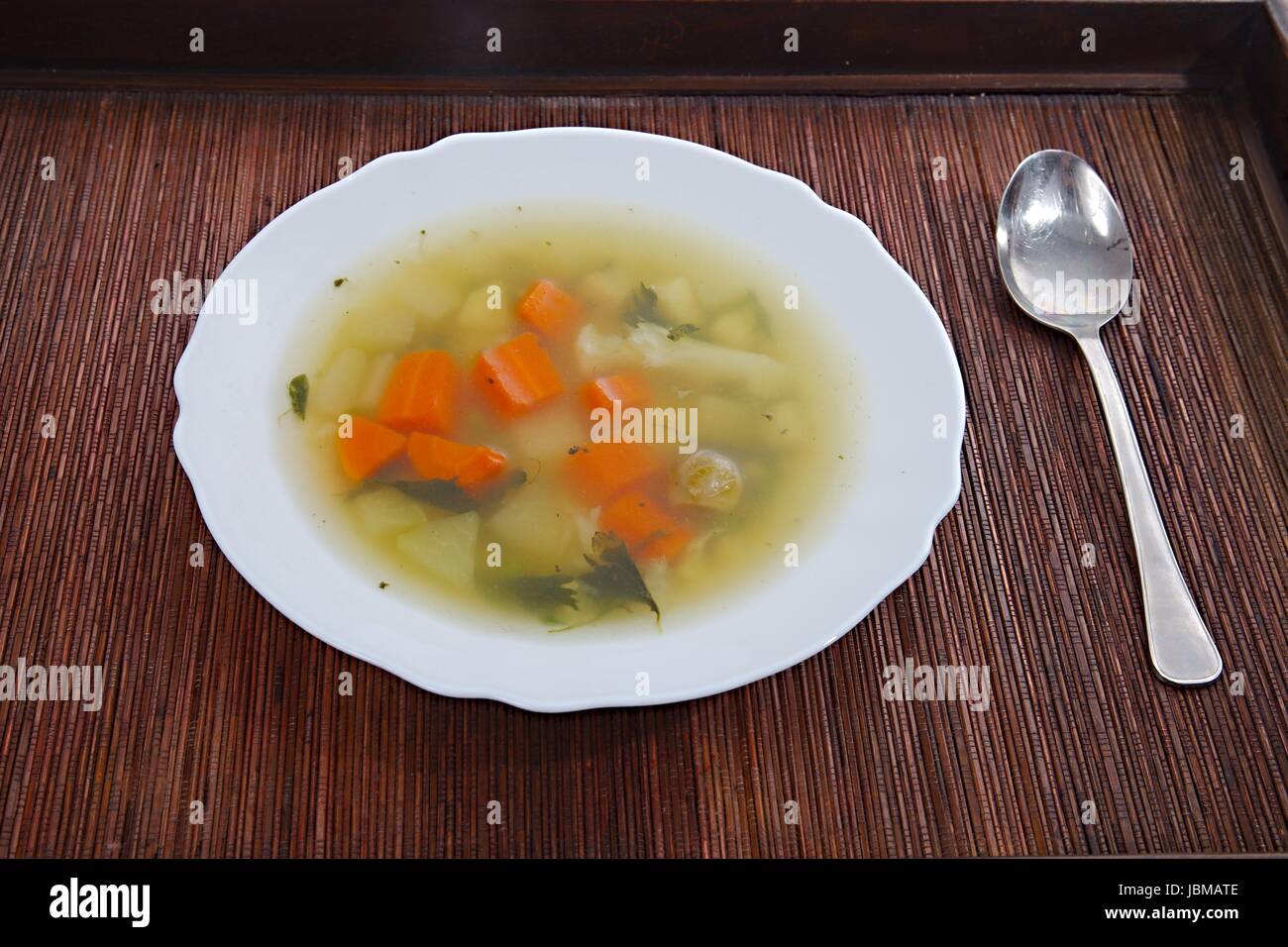 Vegetable soup on a plate Stock Photo - Alamy