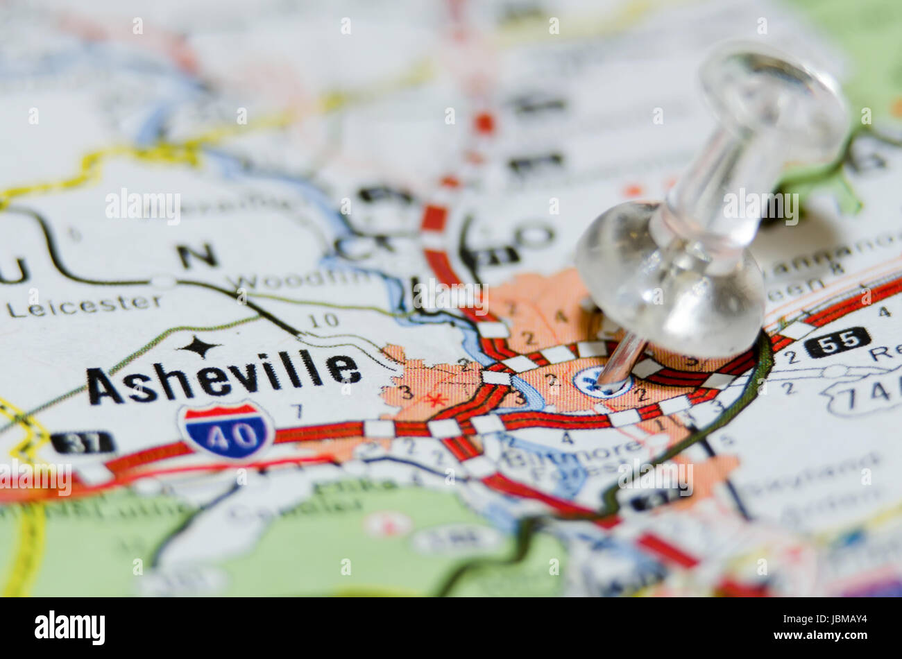 Map of asheville hi-res stock photography and images - Alamy