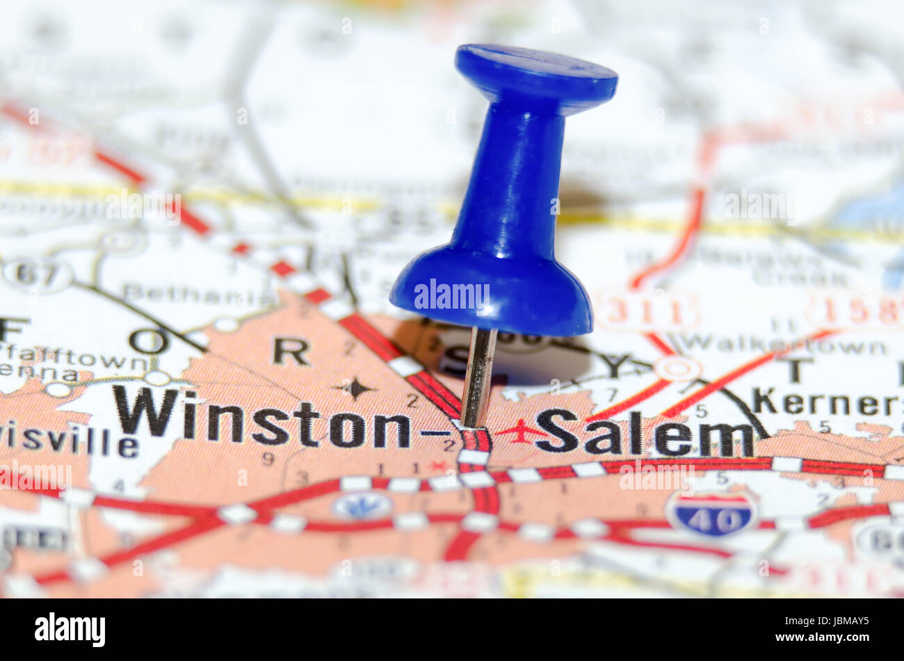 Map of winston salem hi-res stock photography and images - Alamy