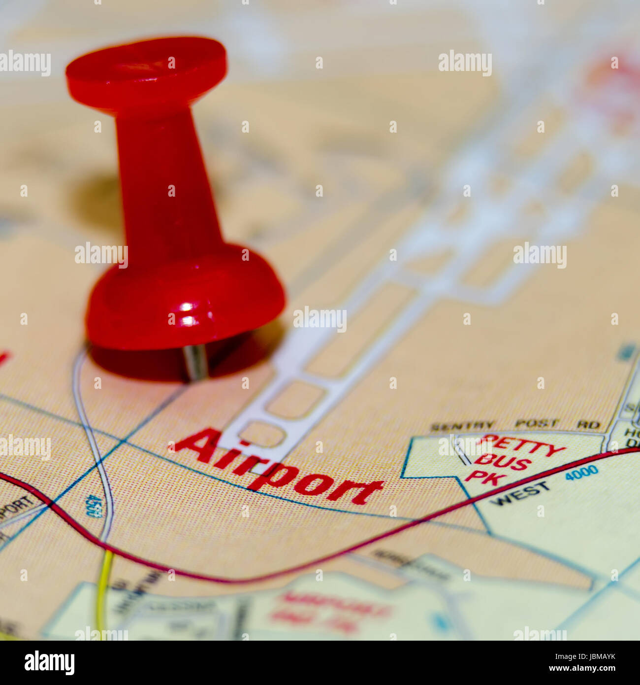 airport pin on the map Stock Photo - Alamy