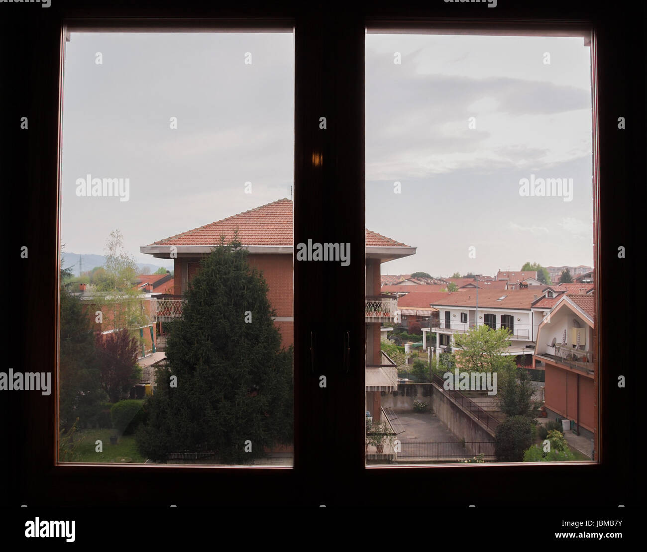 Typical view from a home window Stock Photo - Alamy