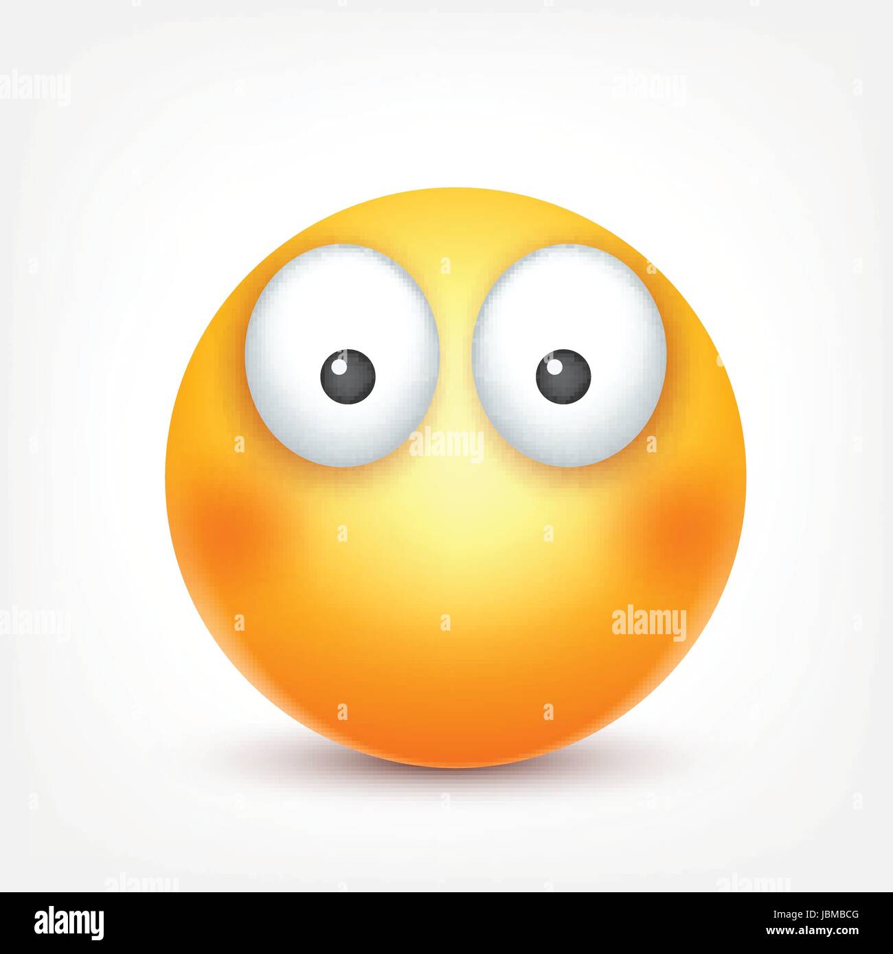 Smiley,emoticon. Yellow face with emotions. Facial expression. 3d realistic emoji. Funny cartoon ...