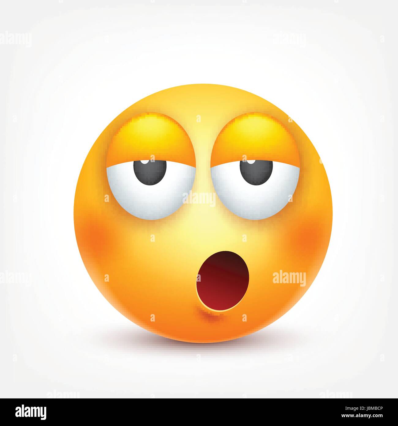 Smiley,emoticon. Yellow face with emotions. Facial expression. 3d realistic emoji. Funny cartoon ...