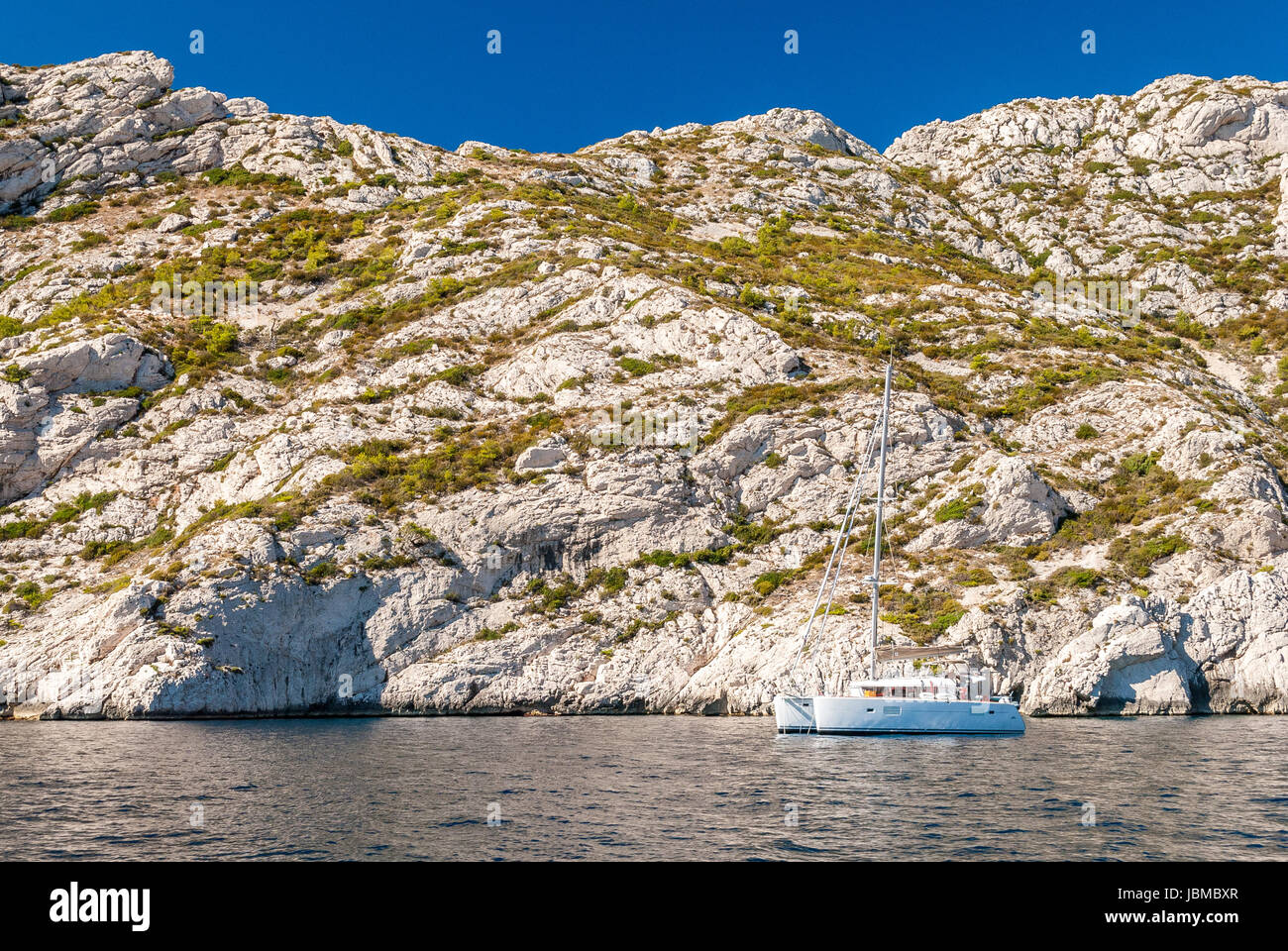 The white cliff of the Calanques near Cassis (Provence, France Stock ...