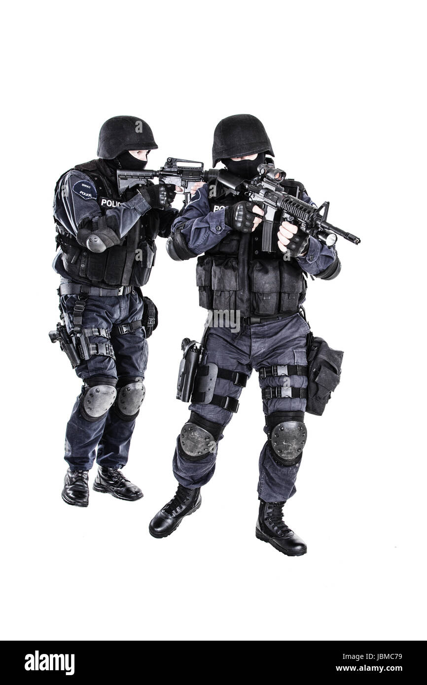 Special weapons and tactics SWAT team in action Stock Photo - Alamy
