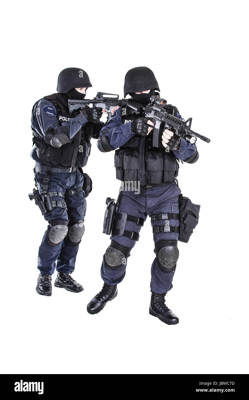Special weapons and tactics SWAT team in action Stock Photo - Alamy