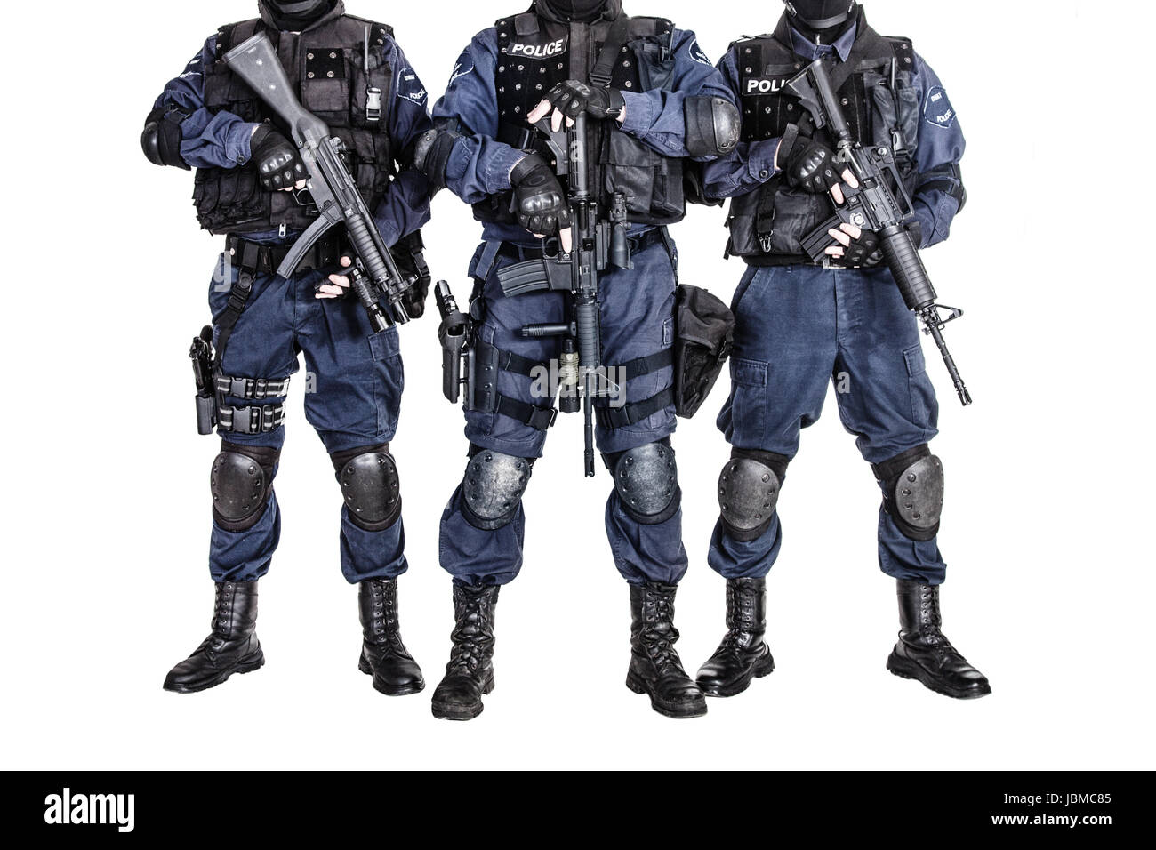 Special weapons and tactics SWAT team officers with guns Stock Photo ...