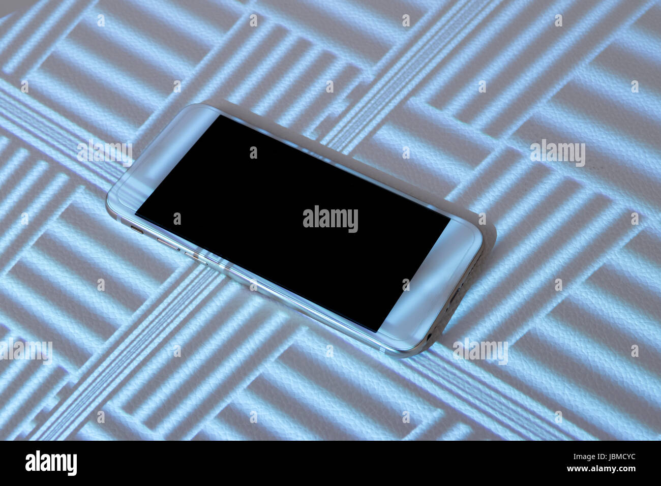 Structure light 3d scan pattern technology and mobile phone Stock Photo ...