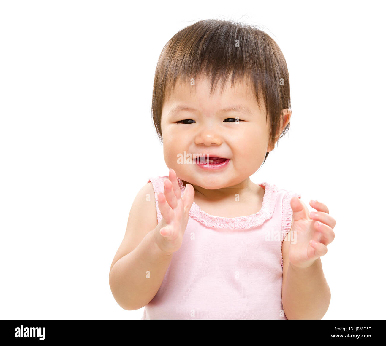 Happy girl clapping hand Stock Photo - Alamy