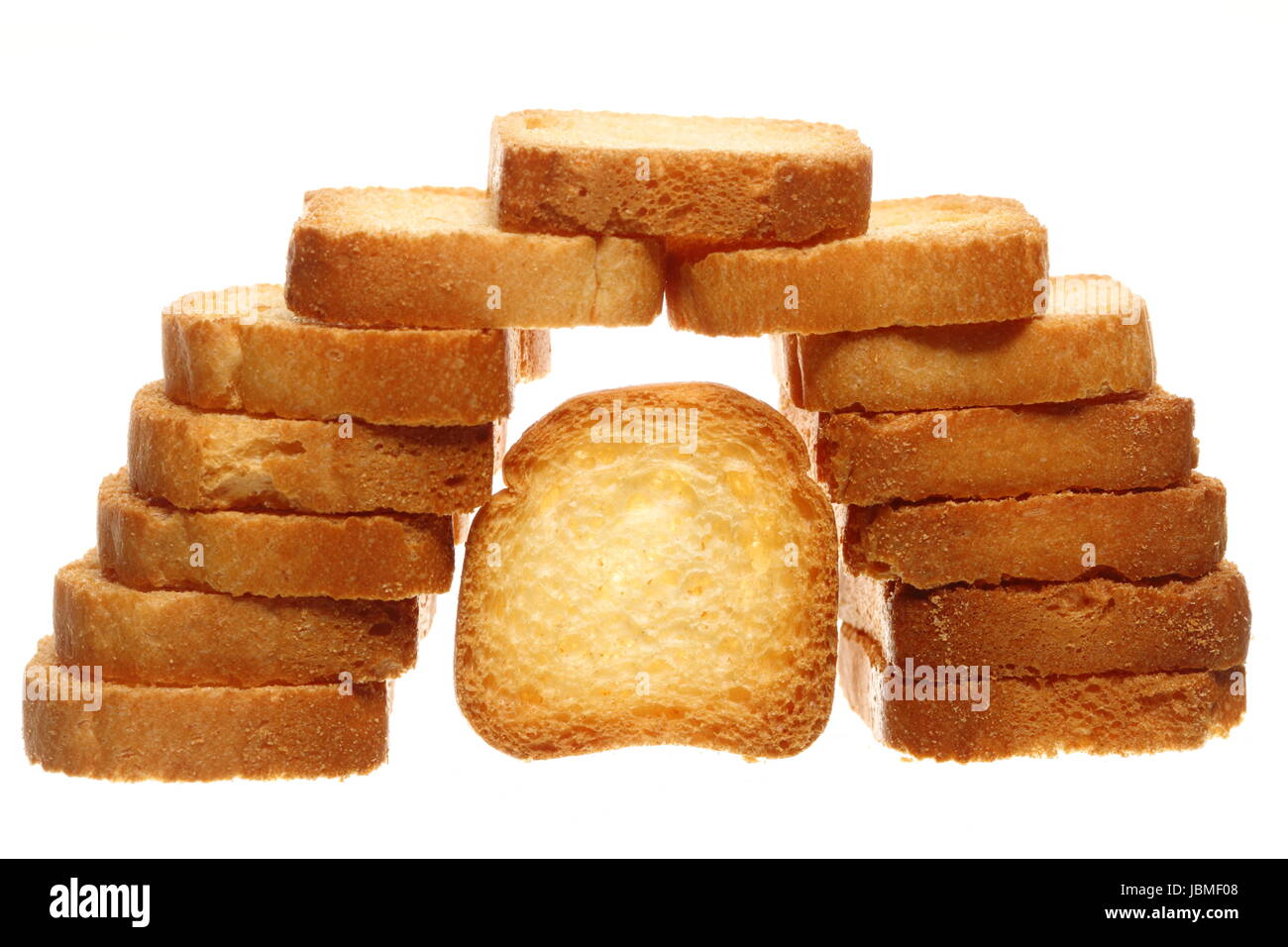 Pile bread rusks on white hi-res stock photography and images - Alamy