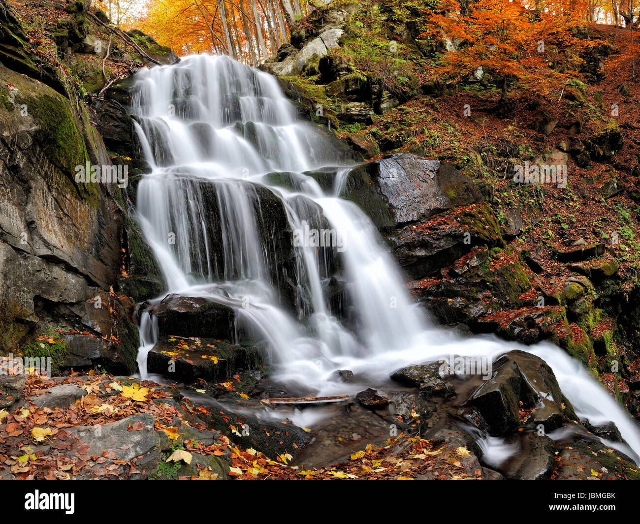 Beautiful mountain river in the autumn forest Stock Photo - Alamy