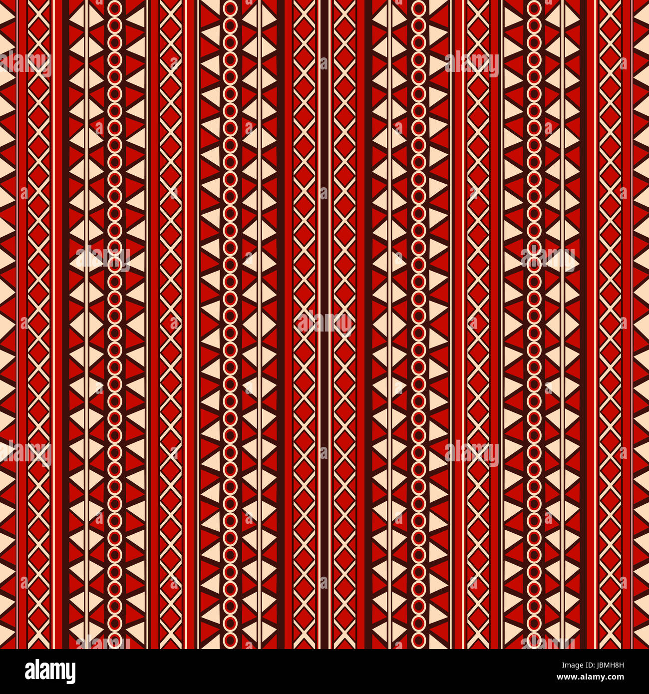 Tribal design seamless pattern in red tones Stock Photo - Alamy