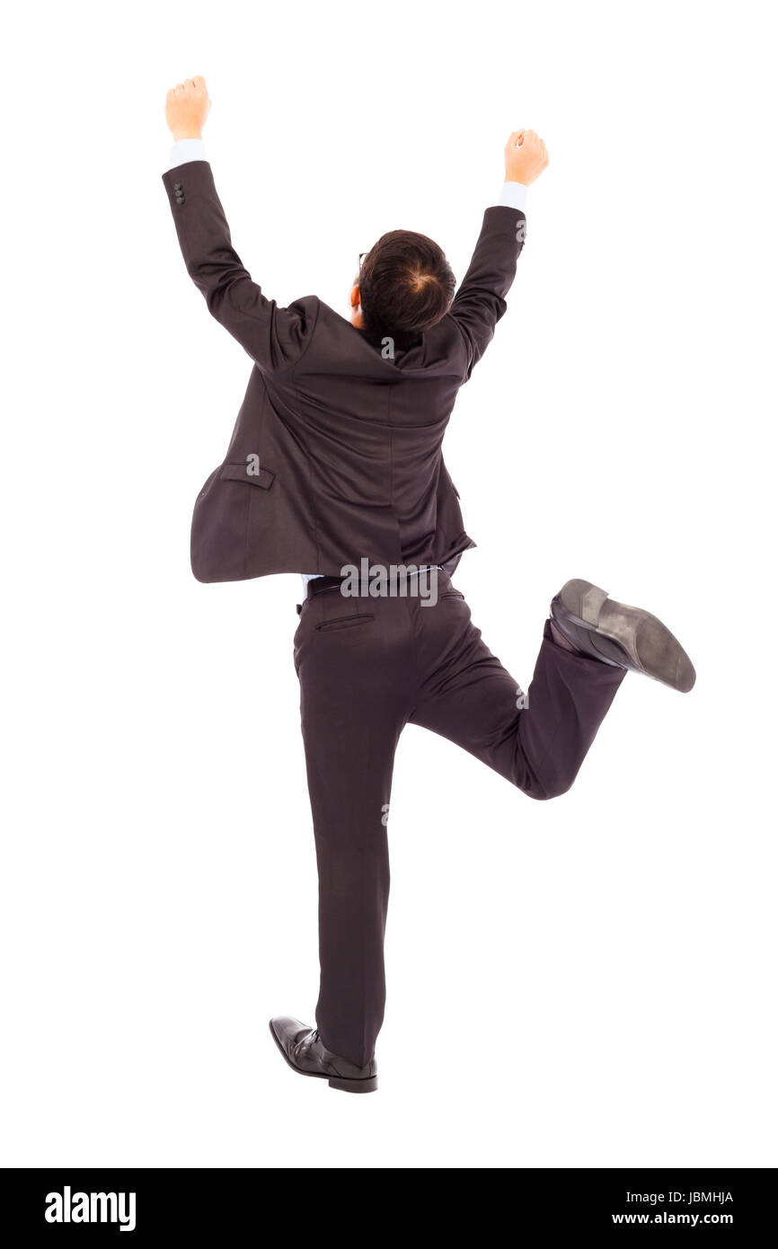 Excited business man raise hands hi-res stock photography and images ...