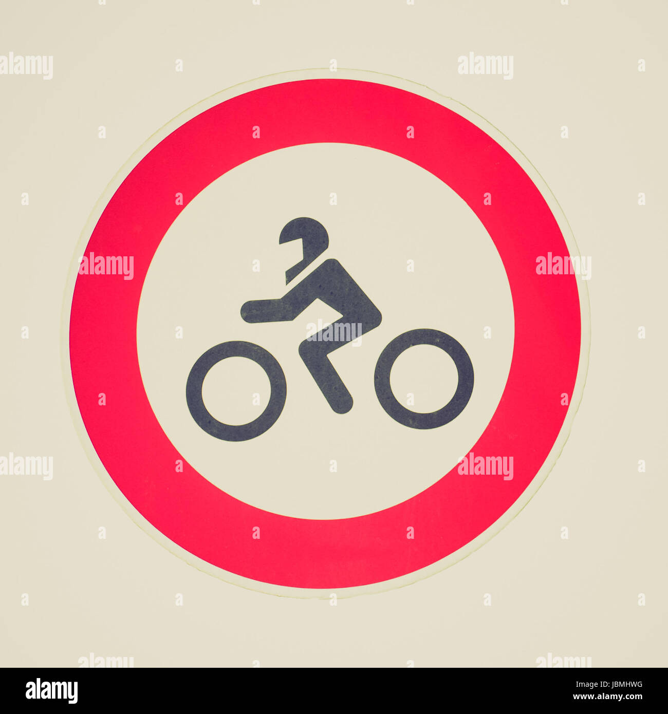 Vintage retro looking Traffic sign isolated over a white background ...