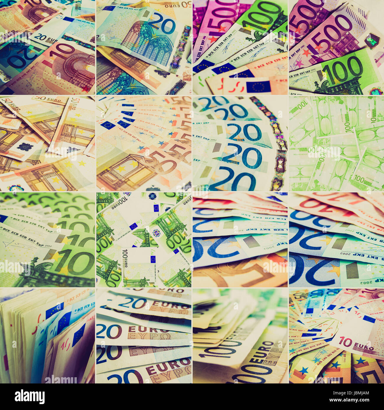 Vintage retro looking Euro money collage with many bank notes Stock ...