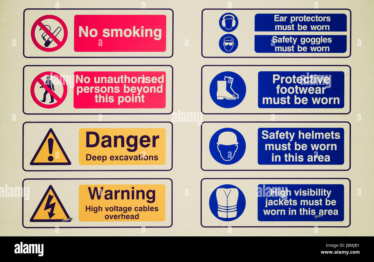 Vintage retro looking A construction site sign - no smoking ...