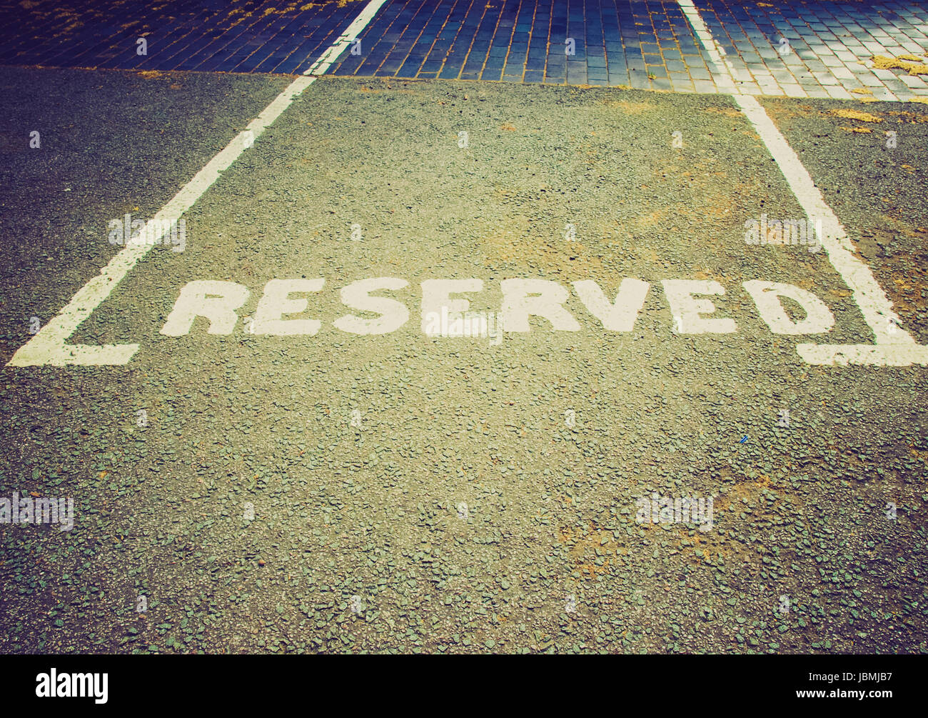 Vintage retro looking A road sign for a reserved parking area Stock ...