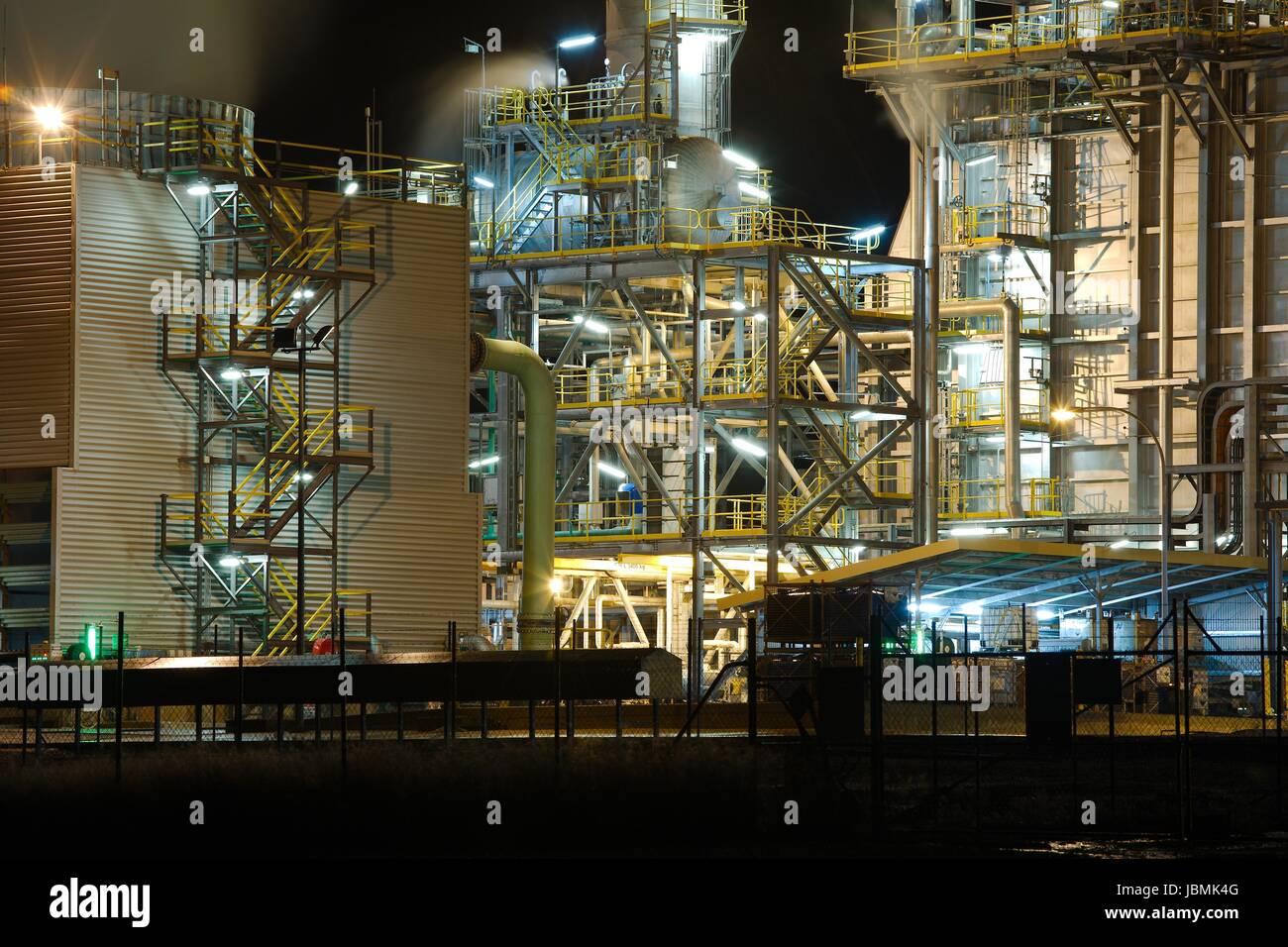 Power plant structure detail at night Stock Photo - Alamy