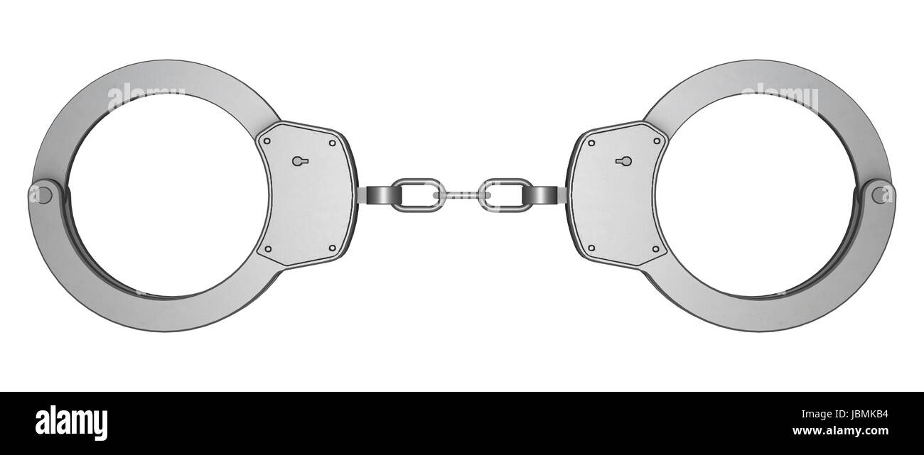 3D digital render of handcuffs isolated on white background Stock Photo ...