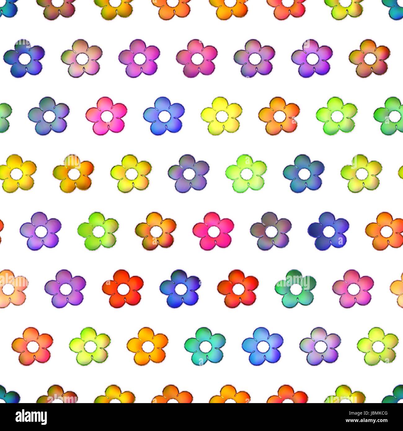 Seamless colorful flowers texture, Isolation on a white background ...