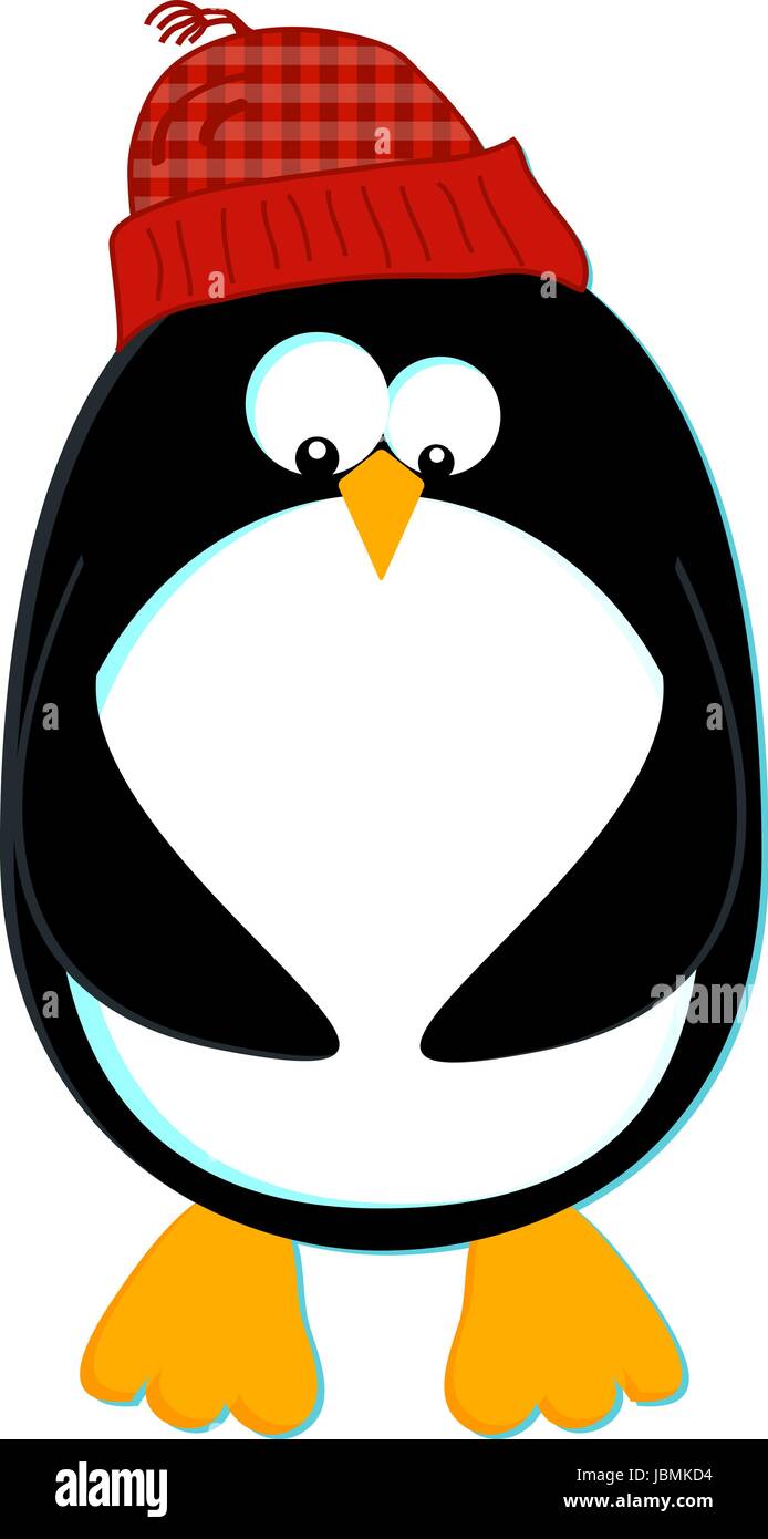 Penguin-Stylized cartoon of a penguin in a knit cap Stock Vector Image ...