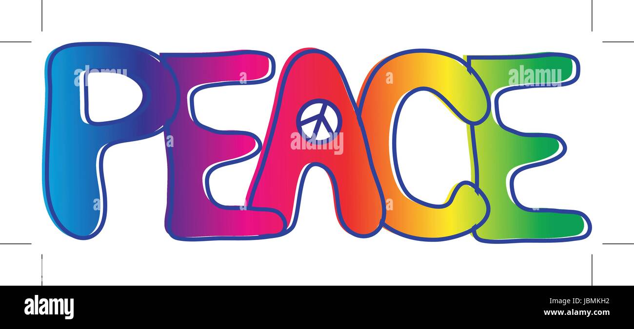 Peace Text with peace sign symbols Stock Vector Image & Art - Alamy