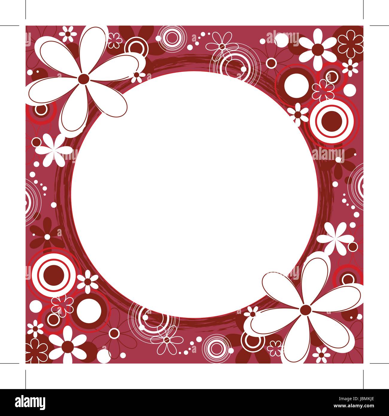 Floral background with retro flowers and circle designs Stock Vector ...