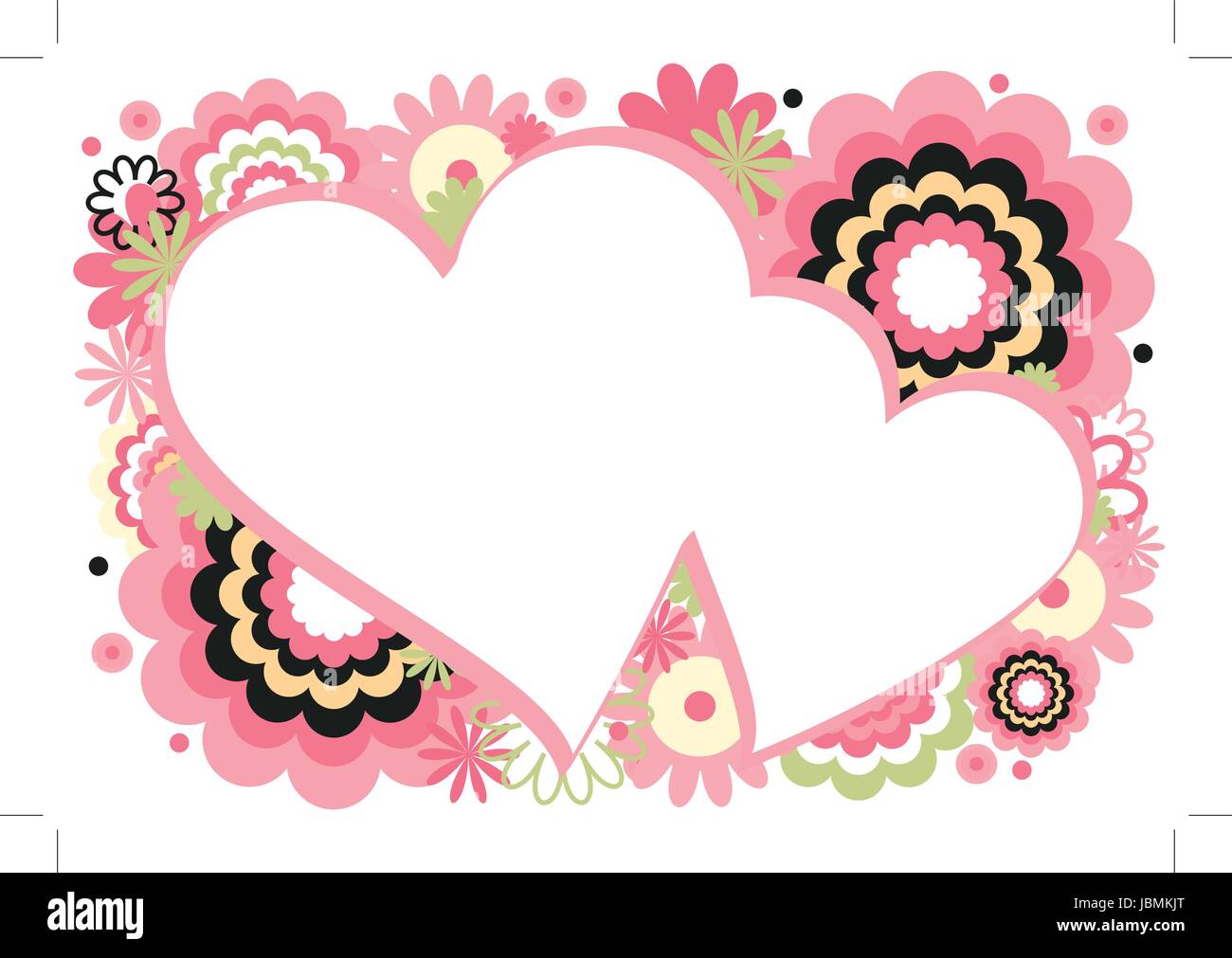 Heart Frame-Collage of flowers and circles featured around a heart on a ...
