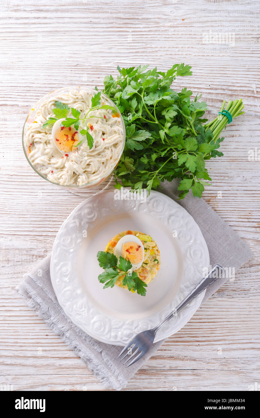 Polish vegetable salad Stock Photo - Alamy